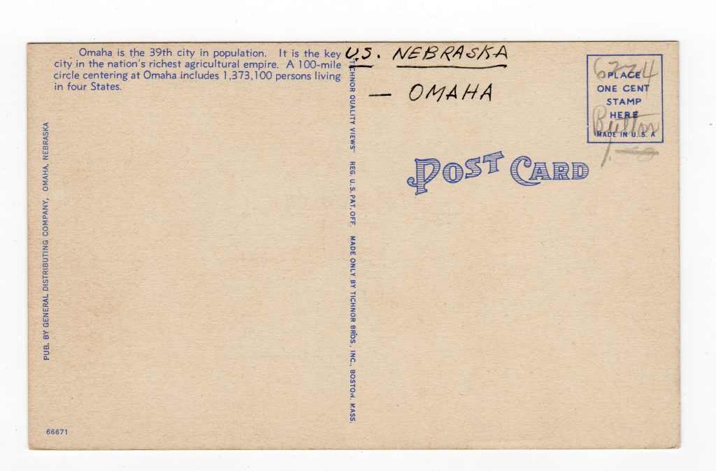 Linen Postcard. Farnam Street, west from 14th, Omaha, Nebraska ...