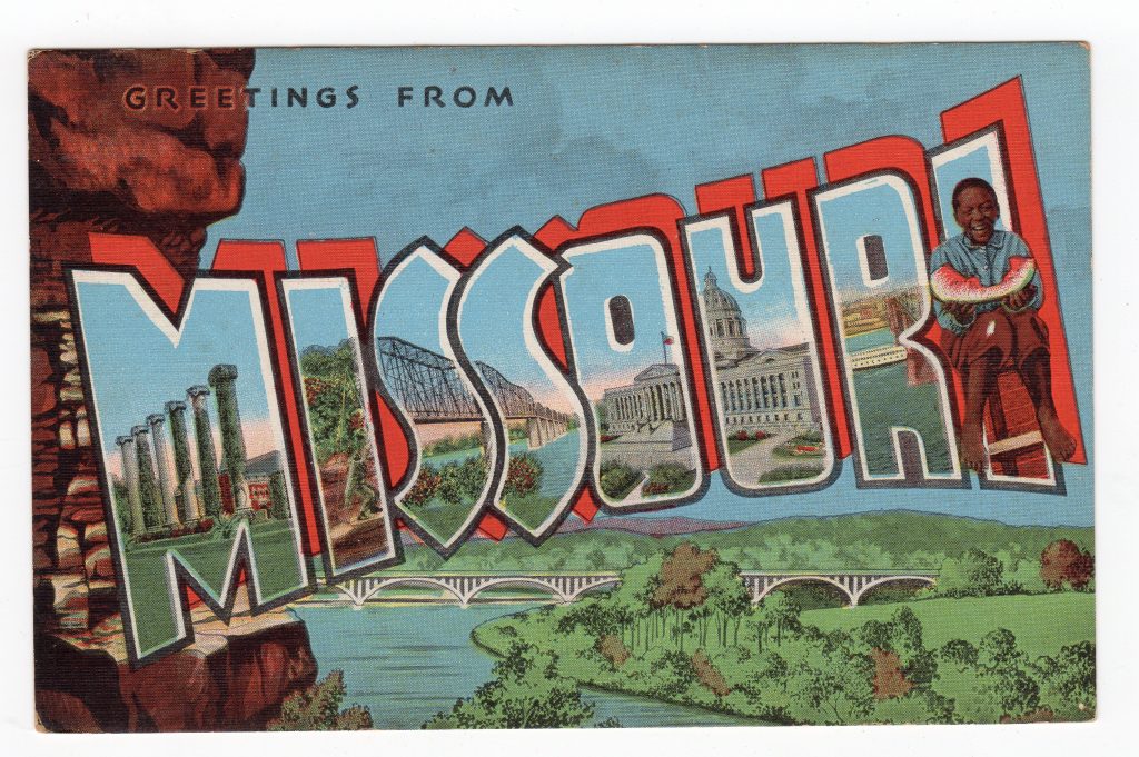 Linen Postcard. Greetings from Missouri. Large Letter. | Jackie's ...