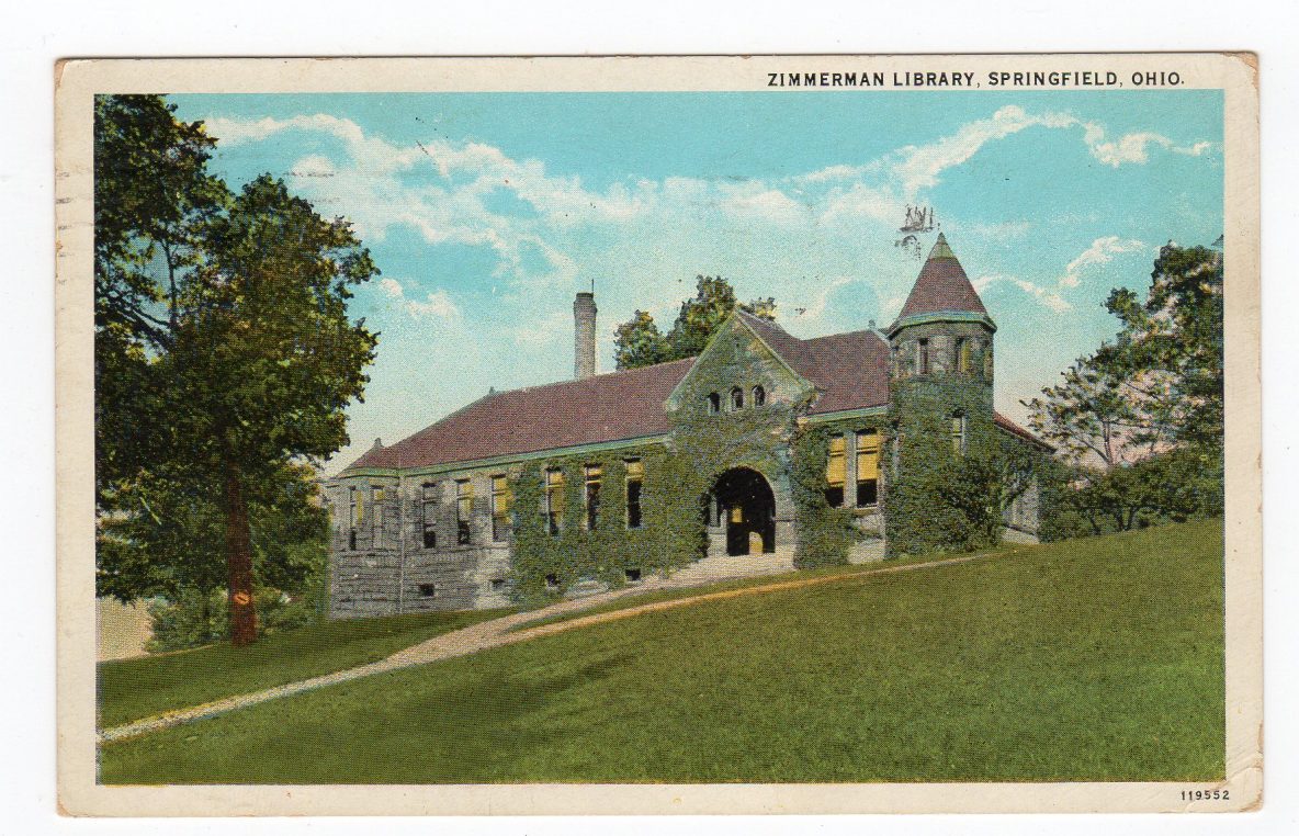 White border postcard. Zimmerman Library, Springfield, Ohio. | Jackie's ...
