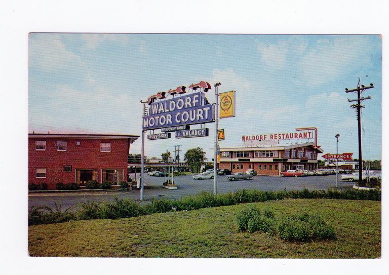 Chrome postcard. Waldorf Motor Court and Restaurant, Waldorf, Maryland ...