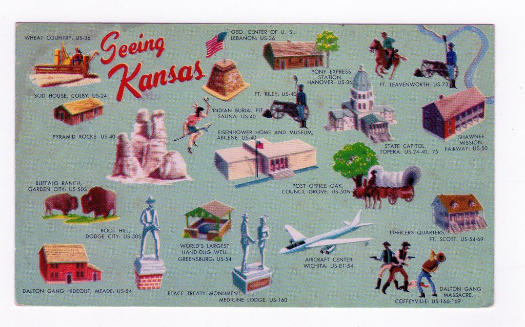 Chrome postcard. Seeing Kansas. Multiple views. | Jackie's Vintage ...