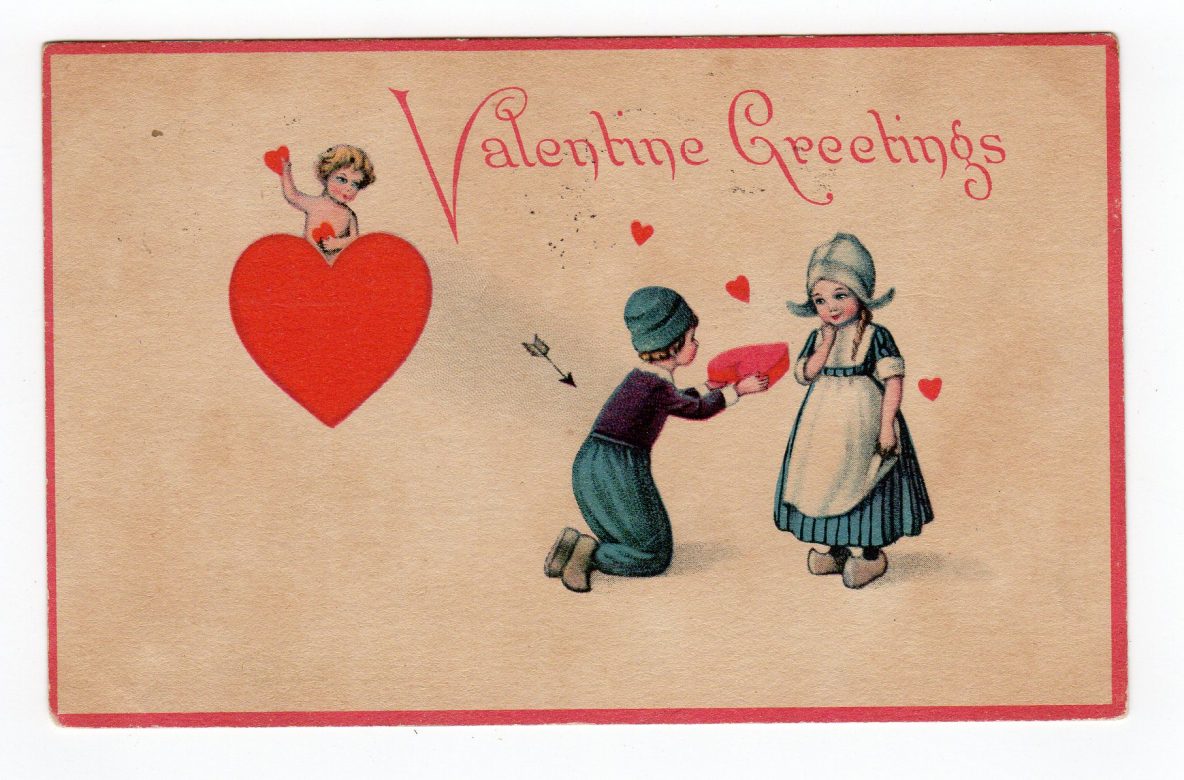 Old postcard. Valentine Greetings. Dutch boy and girl. 1918. | Jackie's ...