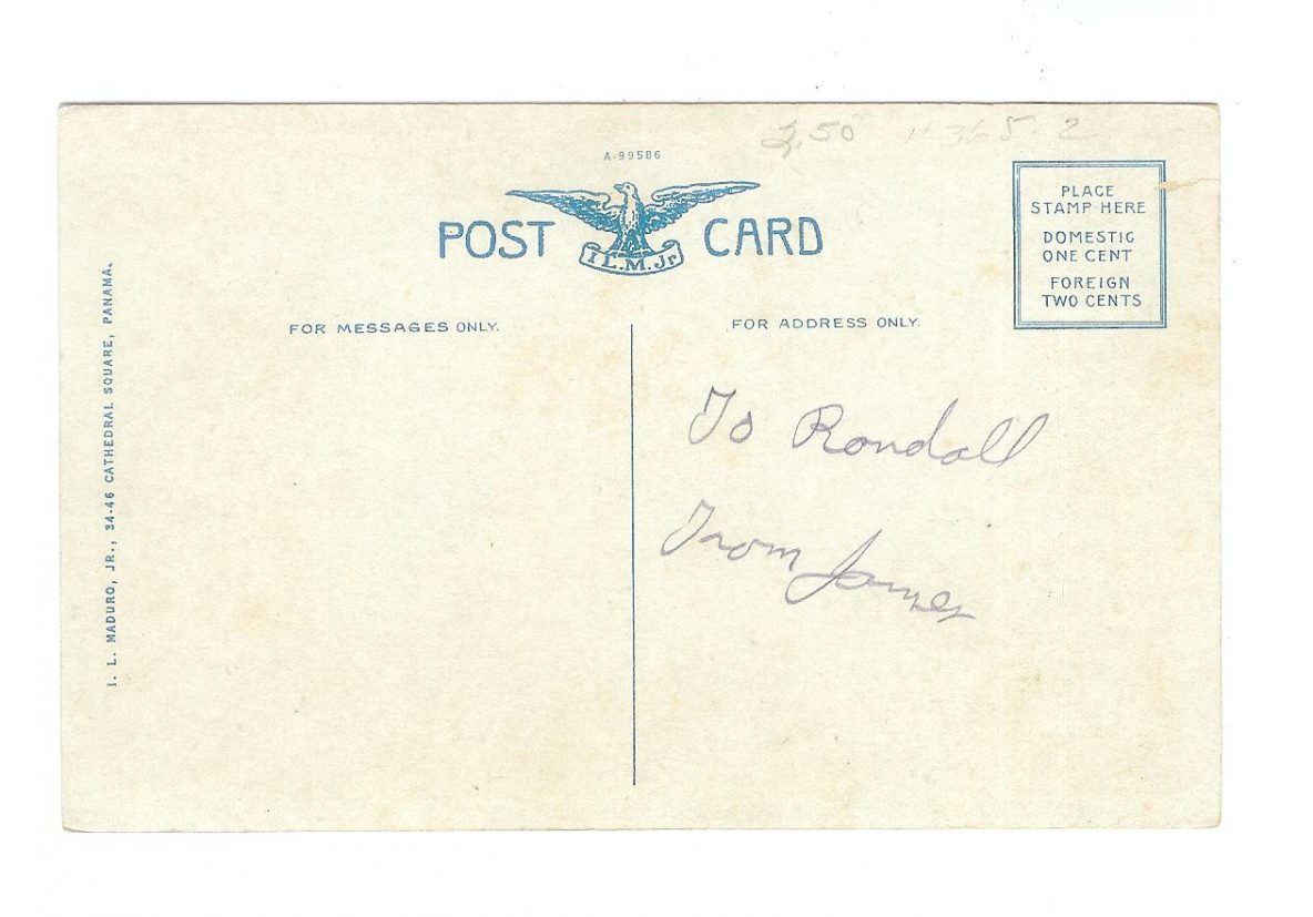 White border postcard. Selling produce on the beach, Panama, Republic ...