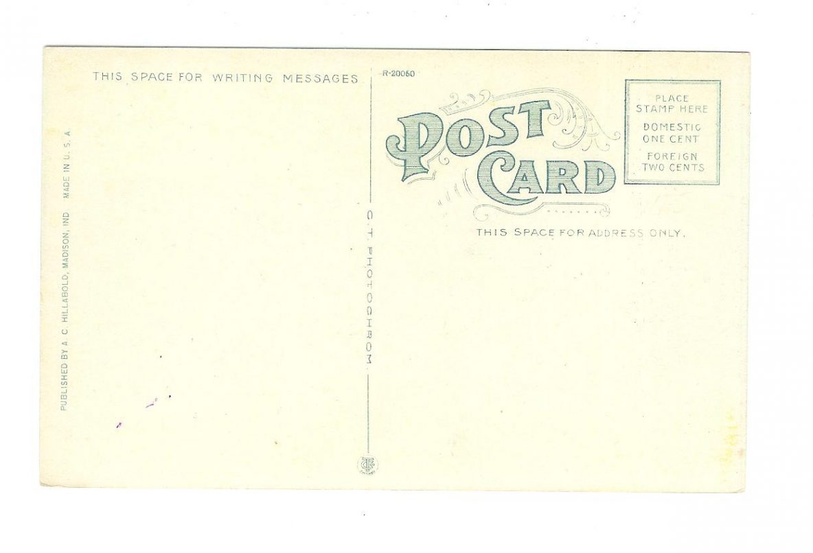 Old postcard. Railroad cut and Hill Engine, Madison, Indiana. Train ...