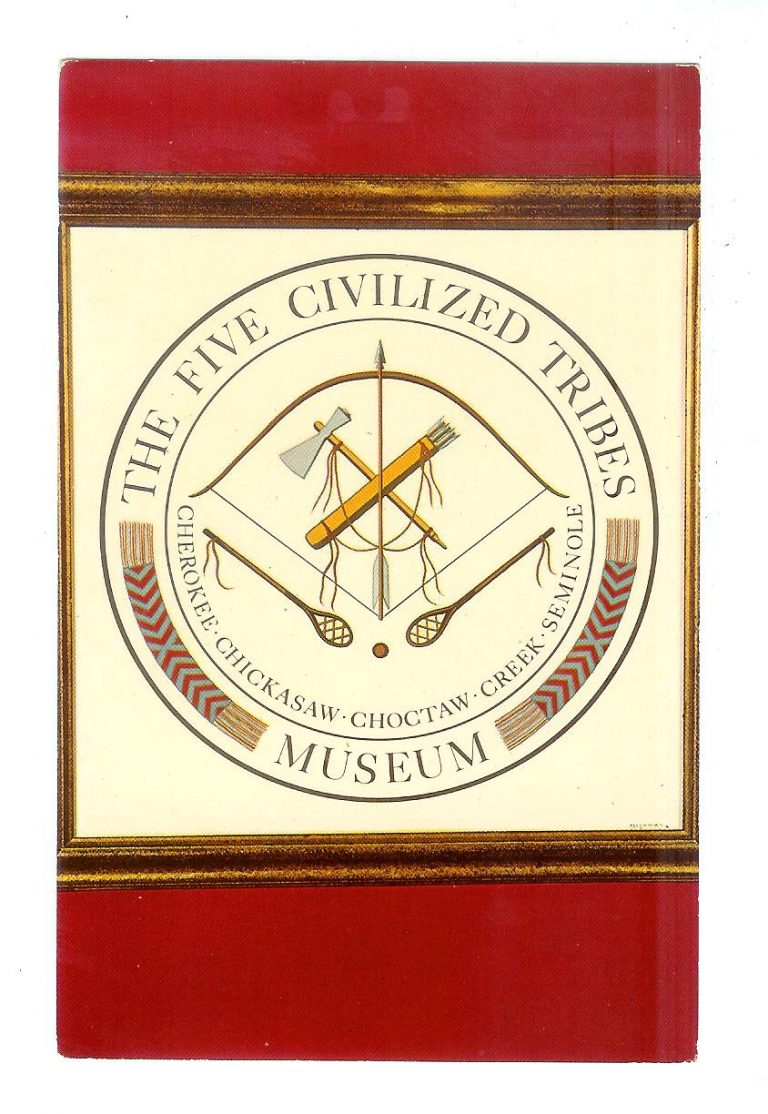 Chrome postcard. The Five Civilized Tribes Museum, Muskogee, Oklahoma ...
