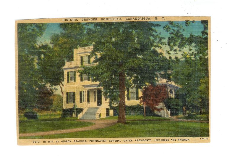 Linen postcard. Historic Granger Homestead, Canandaigua, New York ...