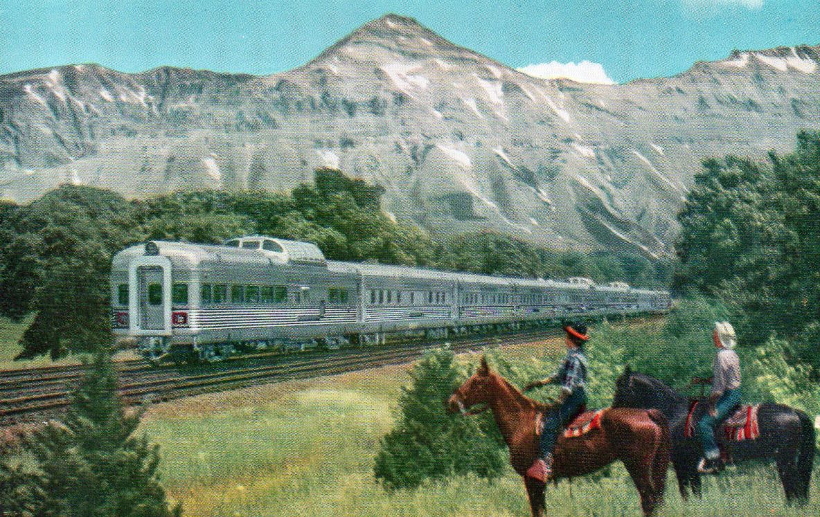 Chrome postcard. Denver Zephyr between Chicago, Denver and Colorado ...