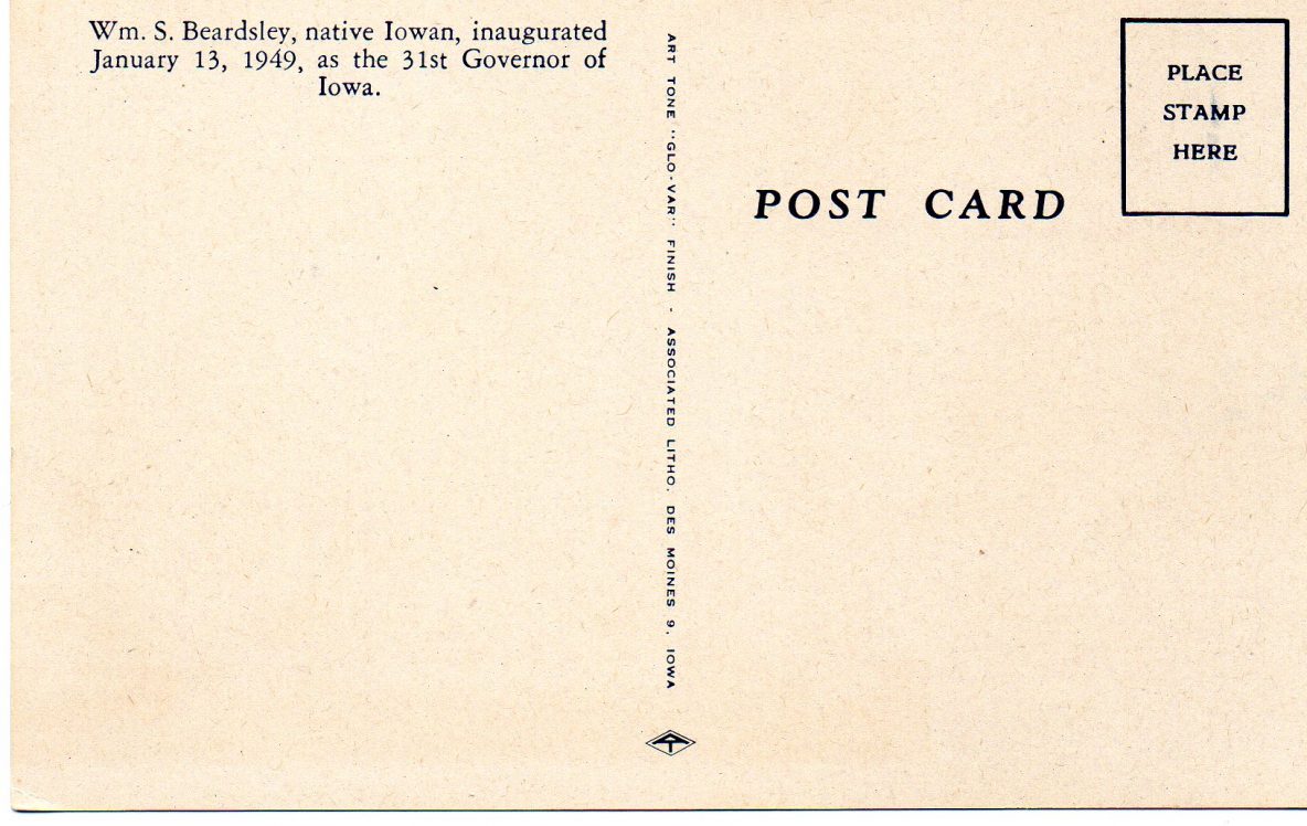 Linen postcard. The Iowa State Capitol Building. Wm S Beardsley ...