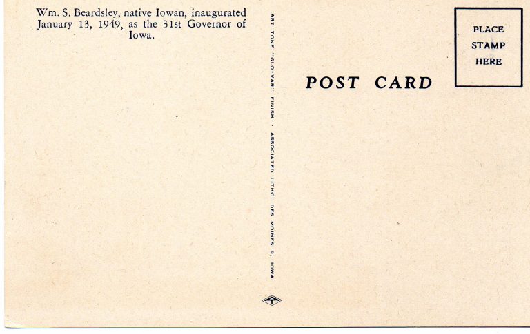 Linen postcard. The Iowa State Capitol Building. Wm S Beardsley ...