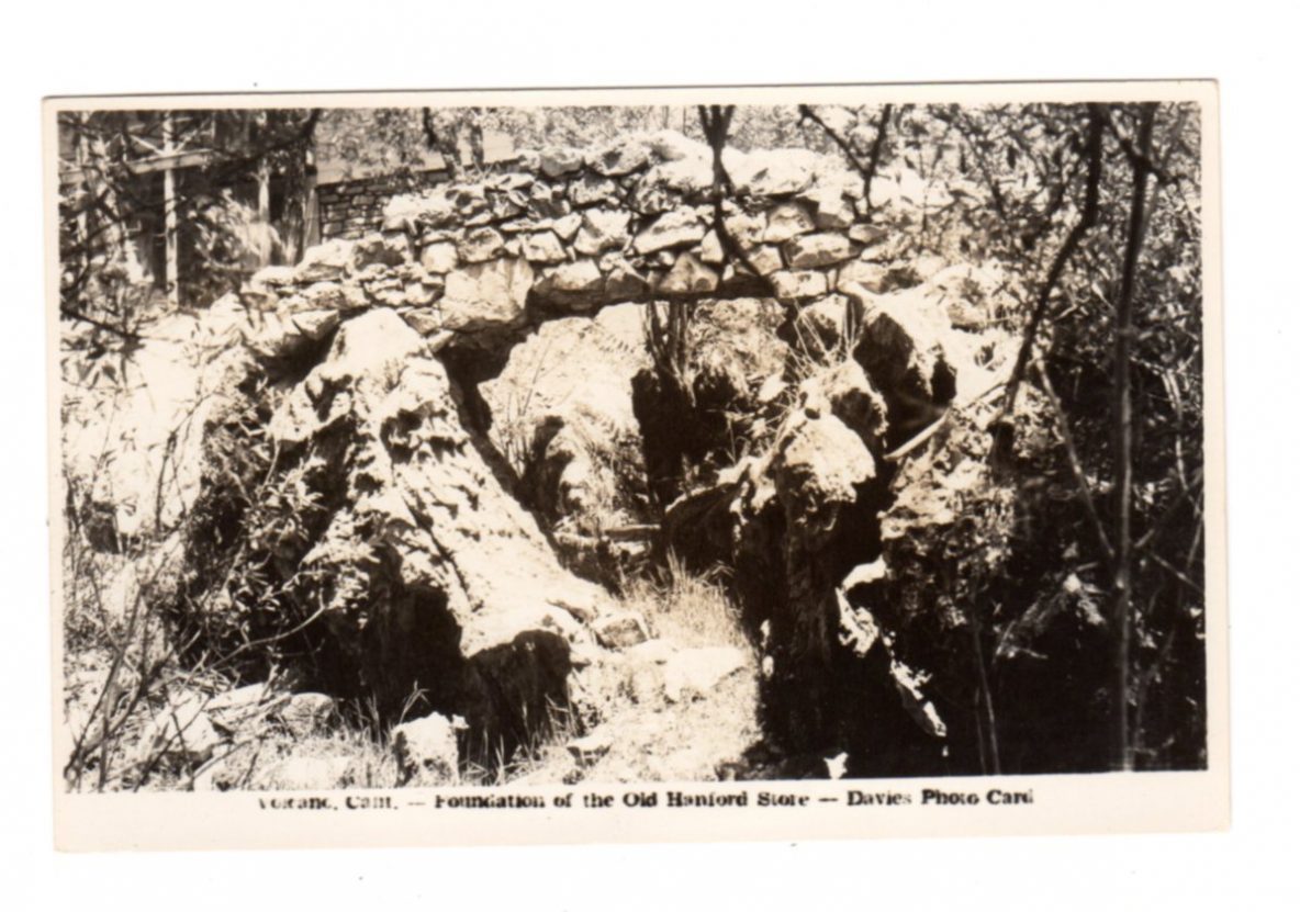 Real Photo postcard. Foundation of the Old Hanford Store, Volcano ...