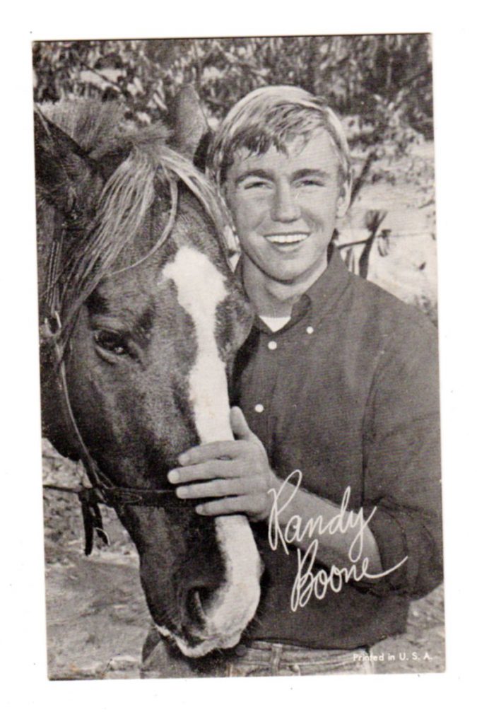 Arcade card. Randy Boone with horse. Signed. | Jackie's Vintage Postcards