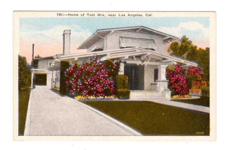 Linen postcard. Home of Tom Mix, near Los Angeles, California. | Jackie ...