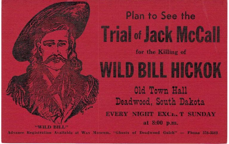Postcard. Plan to see the Trial of Jack McCall for the killing of Wild ...