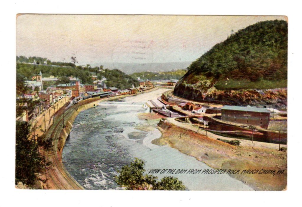 Old postcard. View of the Dam from Prospect Rock, Mauch Chunk ...