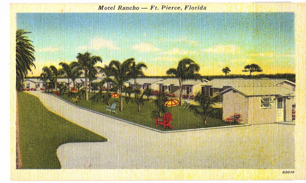 Linen postcard. Motel Rancho, Fort Pierce, Florida. Owners & Manager ...