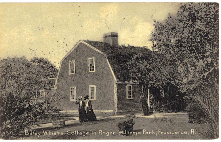 Old postcard. Betsy Williams Cottage in Roger Williams Park, Providence ...