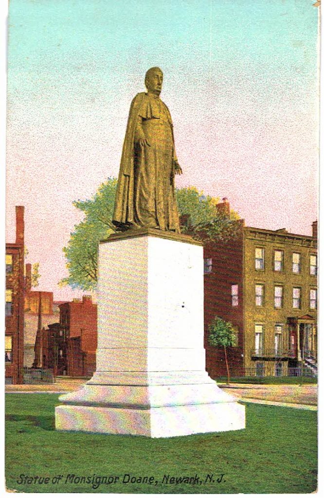 Old postcard. Statue of Monsignor Doane, Newark, New Jersey. 1914 ...