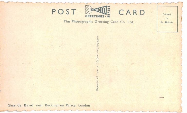 Chrome Postcard. Guards Band near Buckingham Palace, London, England ...