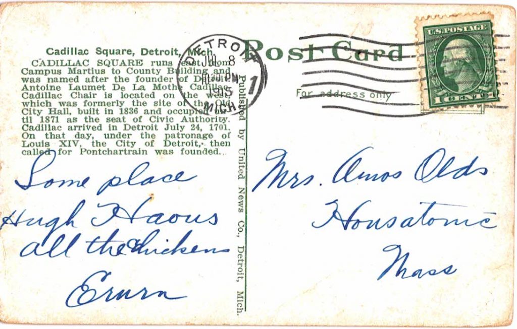 Old postcard. Cadillac Square looking east from City Hall, Detroit ...