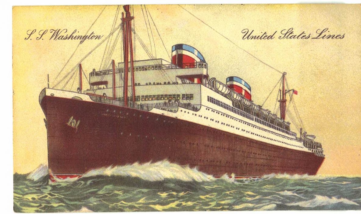 Old postcard. SS Washington. United States Lines. Passenger Ship ...