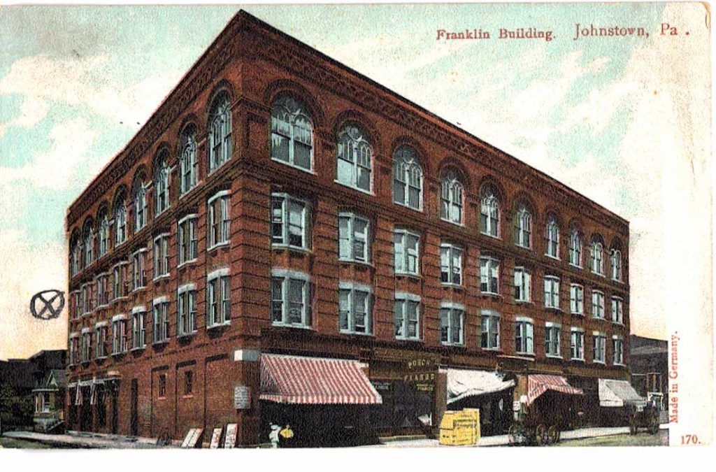Old postcard. Franklin Building, Johnstown, Pennsylvania. 1907 ...