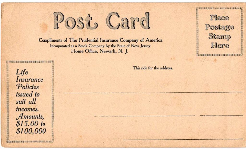 Old postcard. Rock of Gibraltar. Prudential Insurance Company, Newark ...