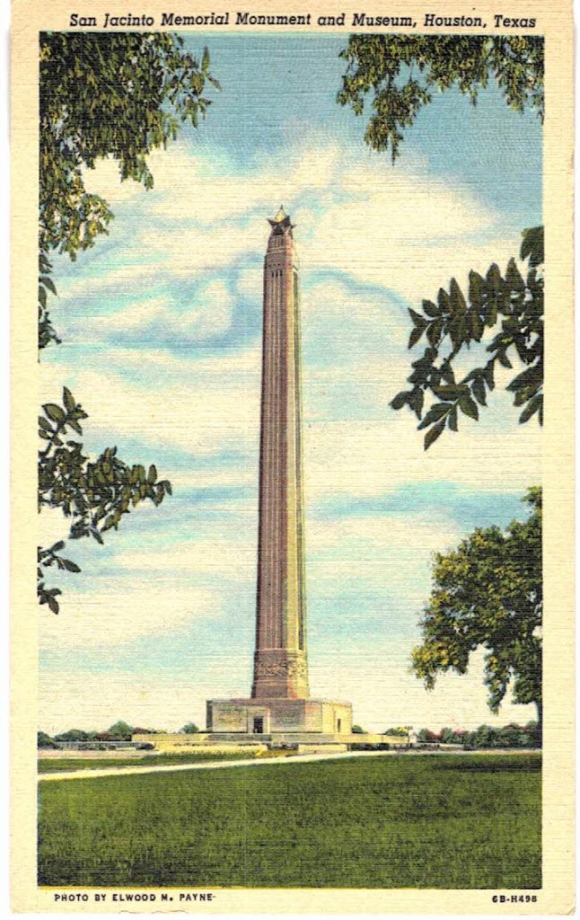 Linen postcard. San Jacinto Memorial Monument and Museum, Houston ...