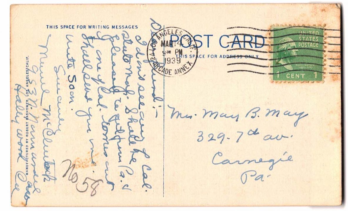 Linen postcard. Home of Bing Crosby, Toluca Lake, North Hollywood ...