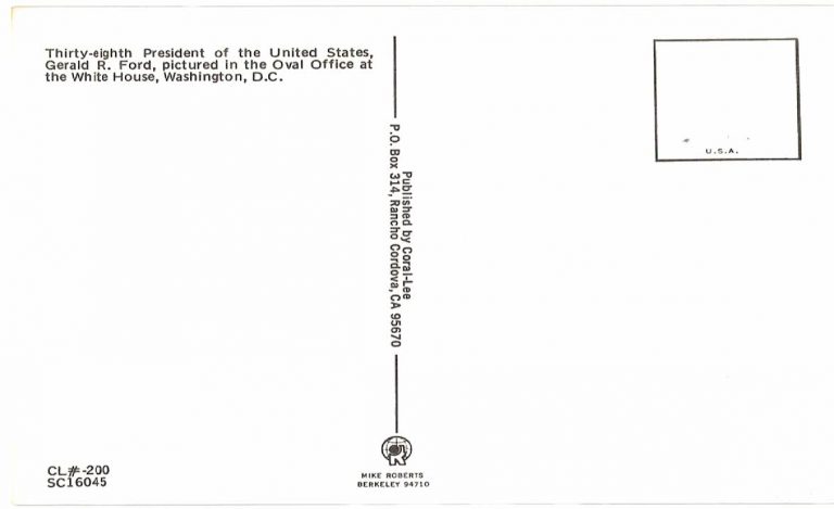 Chrome postcard. Gerald R Ford, 38th President of the United States ...