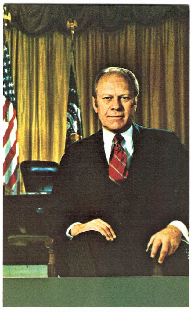 Chrome postcard. Gerald R Ford, 38th President of the United States ...