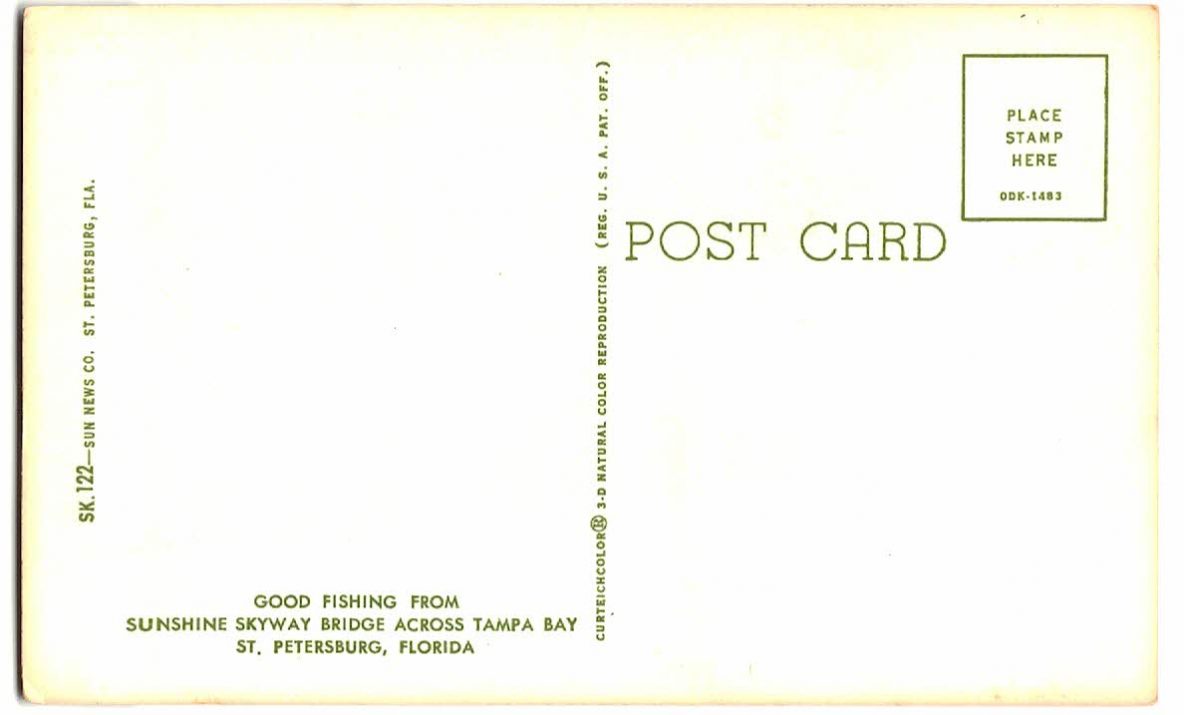 Chrome postcard. Sunshine Skyway Bridge, St Petersburg, Florida ...