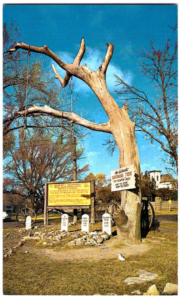 Chrome Postcard. Boot Hill Cemetery, Hangman’s Tree, Dodge City, Kansas ...