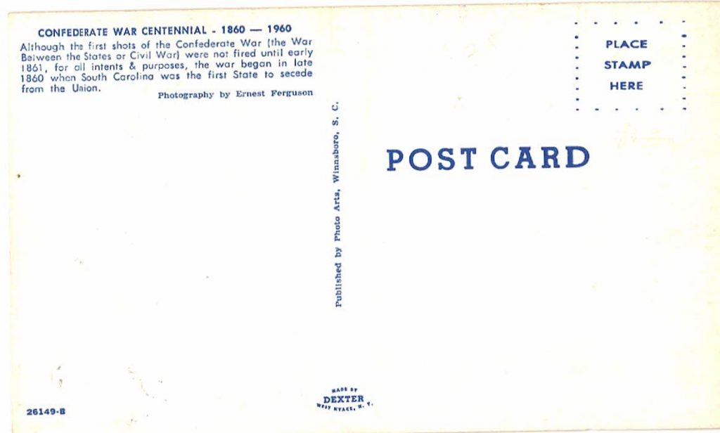 Chrome postcard. Confederate War Centennial, Fort Sumter, South ...