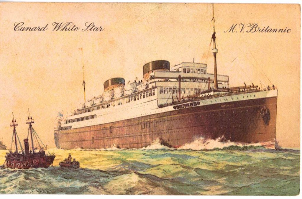 Old Postcard. Cunard White Star, MV Britannic. British Motor Vessel ...