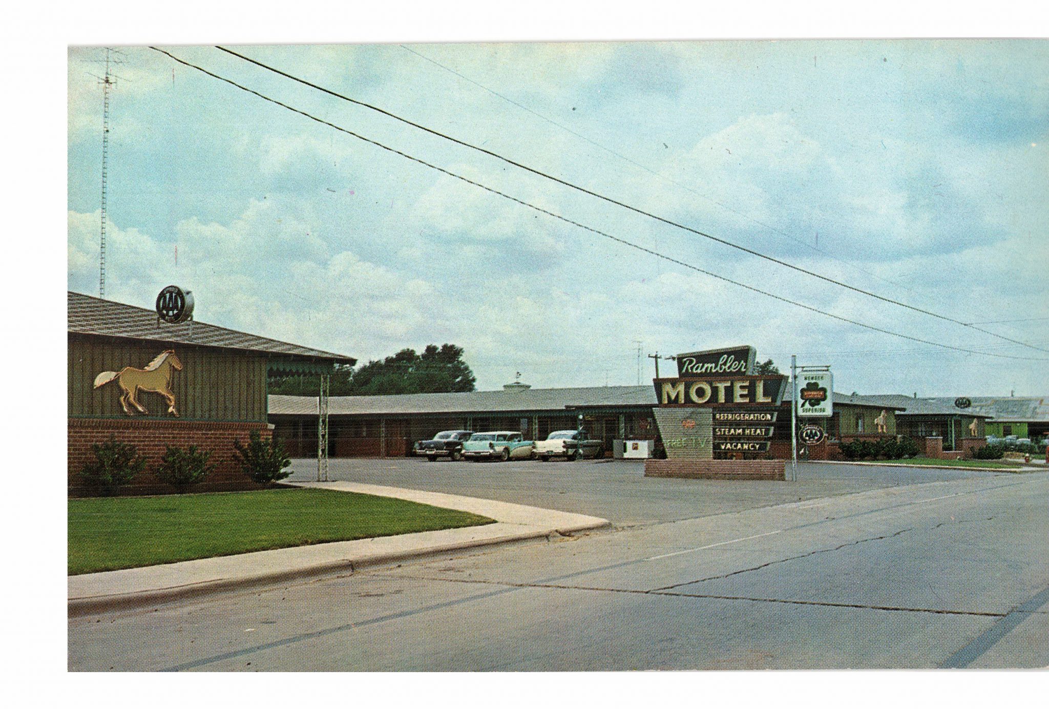Chrome postcard. Rambler Motel, Shamrock, Texas. Highway 66. | Jackie's ...