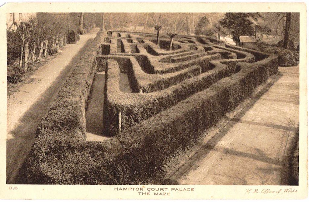 Real Photo Postcard. Hampton Court Palace, Maze, England, UK. | Jackie ...