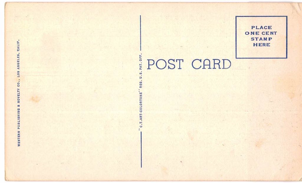 Linen postcard. Home of Bud Abbott, Encino, California. Home of Lou ...