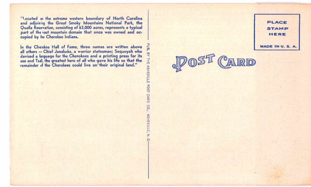 Linen postcard. An Indian Chief. Cherokee Indian Reservation, adjoining ...