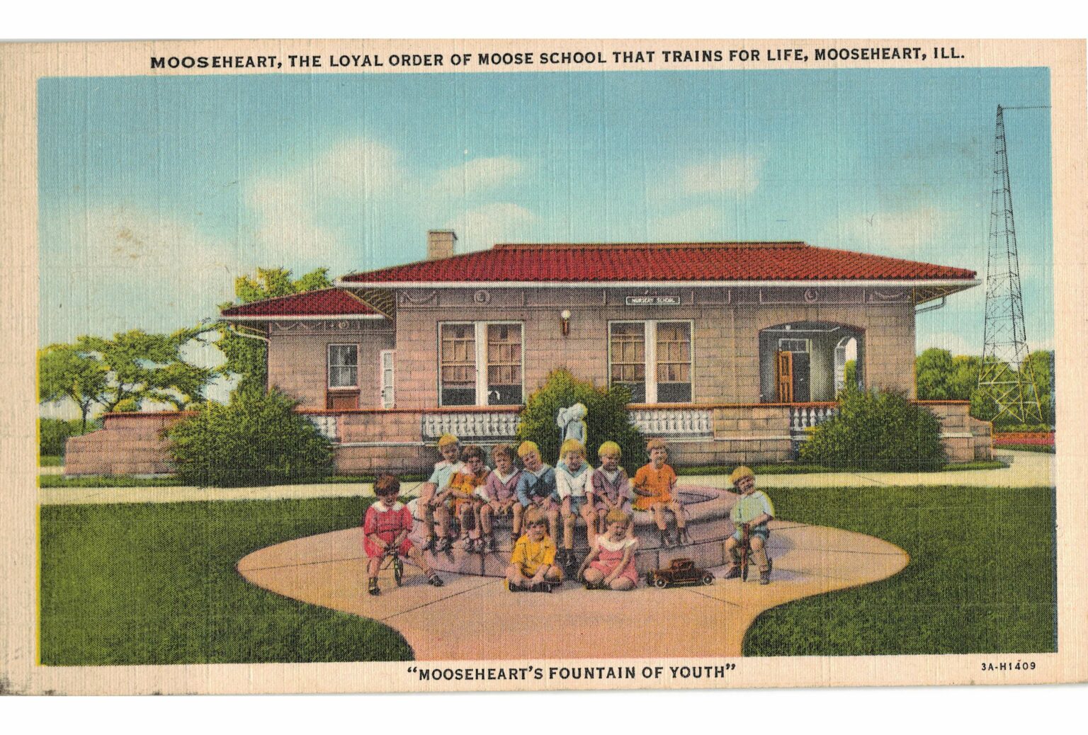 Linen postcard. Swimmin’ Hole at North Dakota Badlands Dude Ranch ...