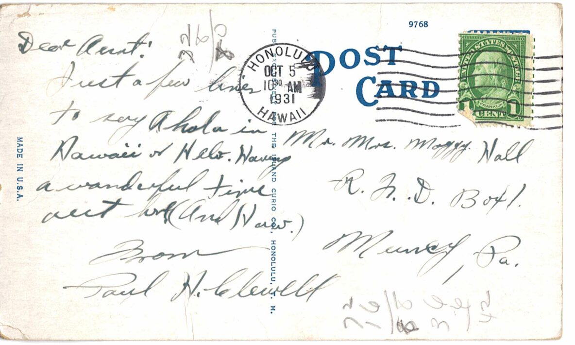 White border postcard. Royal Hawaiian Hotel, Honolulu, Hawaii. Canoe ...